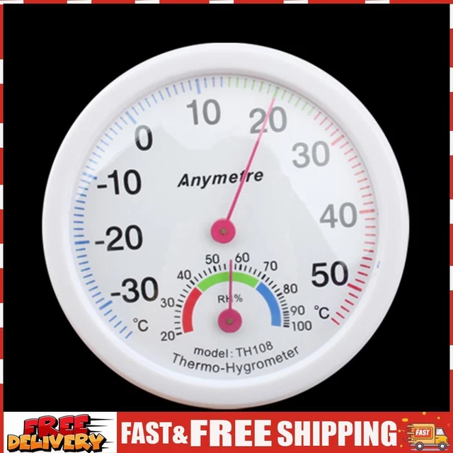 MINI ROUND INDOOR Mechanical Pointer Easy Read Window Thermometer for ...