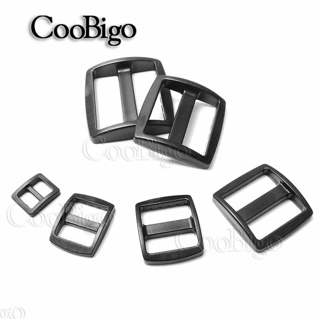 BLACK PLASTIC LADDER Lock Buckle Tri-Glide Slider Fastener Adjuster 10 ...