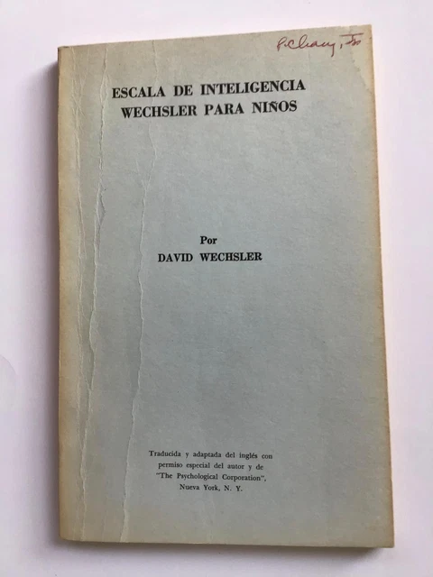 ESCALA DE INTELIGENCIA Wechsler Para Ninos Por David Wechsler Child ...