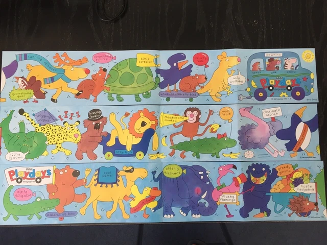 VINTAGE BBC “PLAYDAYS” Words and Pictures Teaching Frieze (Alphabet ...