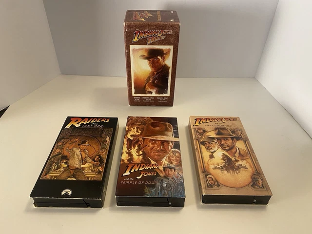 THE INDIANA JONES Trilogy VHS Set (1989) COLLECTORS EDITION Harrison ...