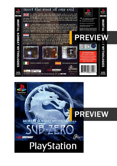 MORTAL KOMBAT MYTHOLOGIES Sub-Zero Sub Zero PlayStation PS1 Covers ...