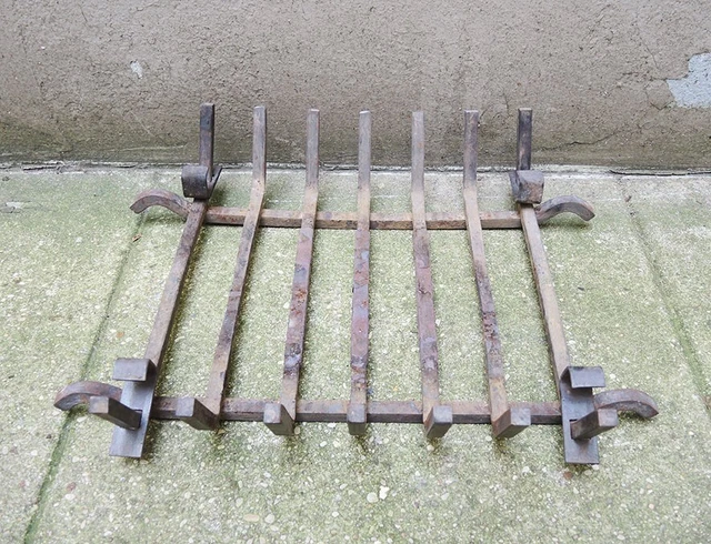 ANCIENNE GRILLE DE Cheminée 7-Barres en Fonte EUR 72,00 - PicClick IT