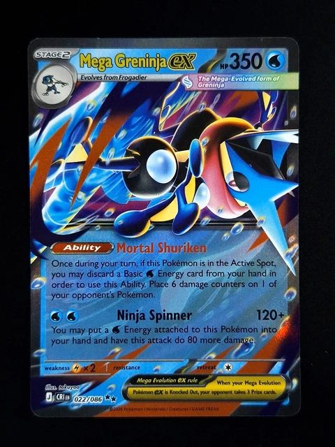2026 POKEMON MEGA GRENINJA EX #022/086 Chaos Rising Double Rare EN £0. ...