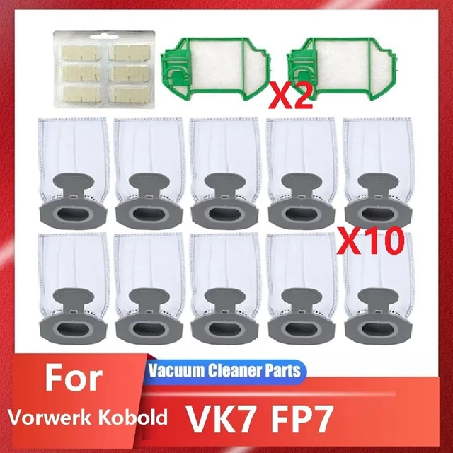 DUST BAGS FOR Kobold VK7 FP7 Cordless Vacuum Cleaner, 10 Dust Bags ...