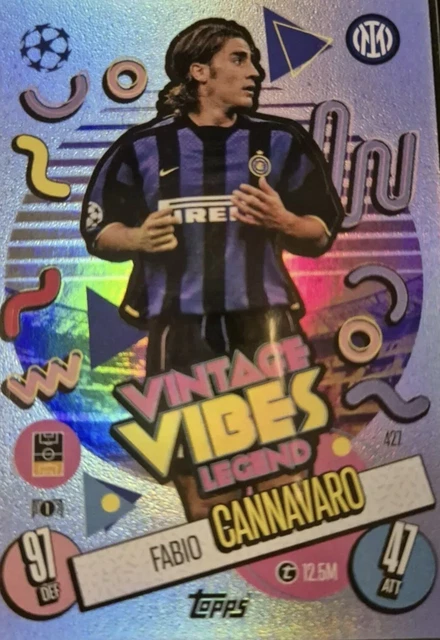 TOPPS MATCH ATTAX 2024/25 2025 Fabio Cannavaro Vintage Vibes Card #427 ...