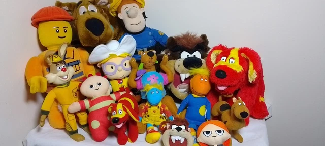 RANDOM SOFT TOYS Bundle Including Scooby Doo, Fireman Sam, Lego, Taz ...