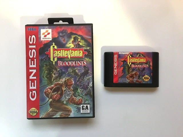 CASTLEVANIA: BLOODLINES (SEGA Genesis, 1994) Box W/Tab & Game Cartridge ...