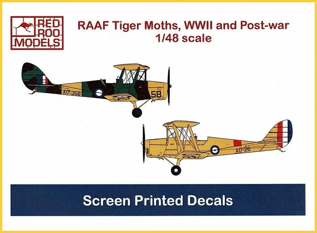 1/48 RAAF & RAN DECALS RRD4829; de Havilland DH.82 Tiger Moth WWII ...