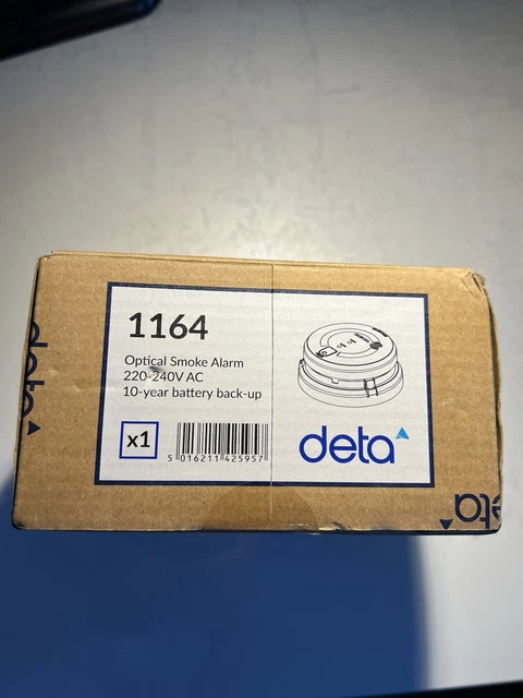 DETA 1164 OPTICAL Smoke Alarm 220-240V AC 10-year Battery Back-Up £19. ...