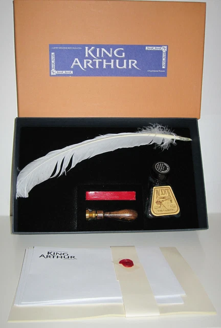 KING ARTHUR 2004 CALLIGRAPHY SET w/Feather Pen,Ink Bottle,Seal,Wax ...