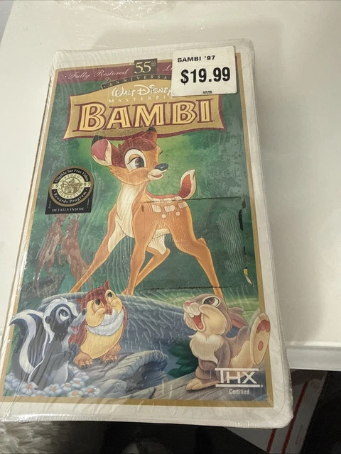 BAMBI: 55TH ANNIVERSARY Walt Disney's Masterpiece (VHS, Limited Edition ...
