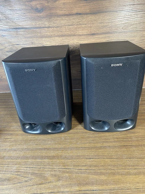 VINTAGE SONY SS-H50 Black Wired Portable 6 Ohms 80W 3-Way Speaker Pair ...