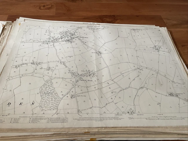 LARGE SCALE ANTIQUE Ordnance Survey Map - SUFFOLK - RATTLESDEN Area ...