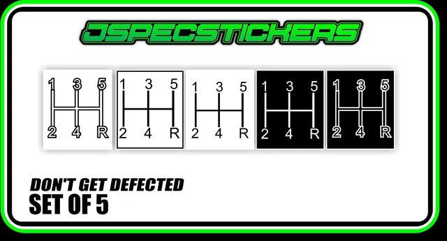 GEAR KNOB SHIFTER Sticker 5 Speed Manual Car Defect H Pattern Import ...