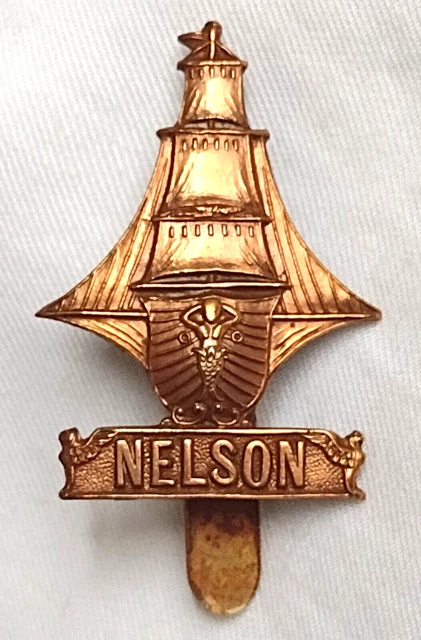 WW1 NELSON BATTALION Royal Naval Division Cap Badge Brass 1914-8 ...