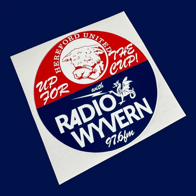 VINTAGE RADIO WYVERN 97.6FM Station Window Vinyl Sticker 60s 70s 80s ...