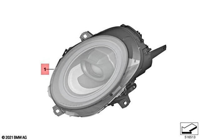 GENUINE MINI COOPER Jcw One HEADLIGHT WITH LED TECHNOLOGY RIGHT ...