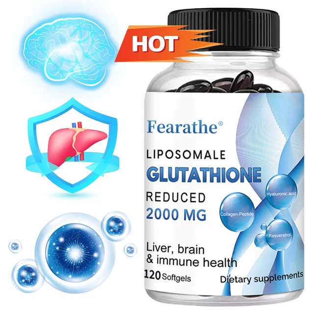 HIGH PURITY GLUTATHIONE Lipids-2000 mg-Liver Health & Immune System-120 ...