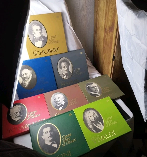 8 TIME LIFE Great Men of Music Records Vivaldi, Puccini ,Brahms,Mahler ...