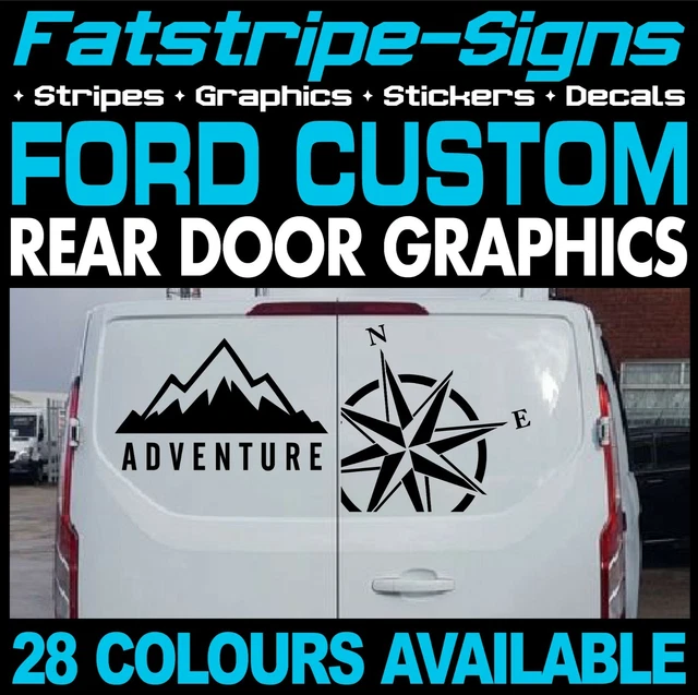 TO FIT FORD TRANSIT CUSTOM ADVENTURE MOUNTAIN CAMPER VAN STICKERS ...