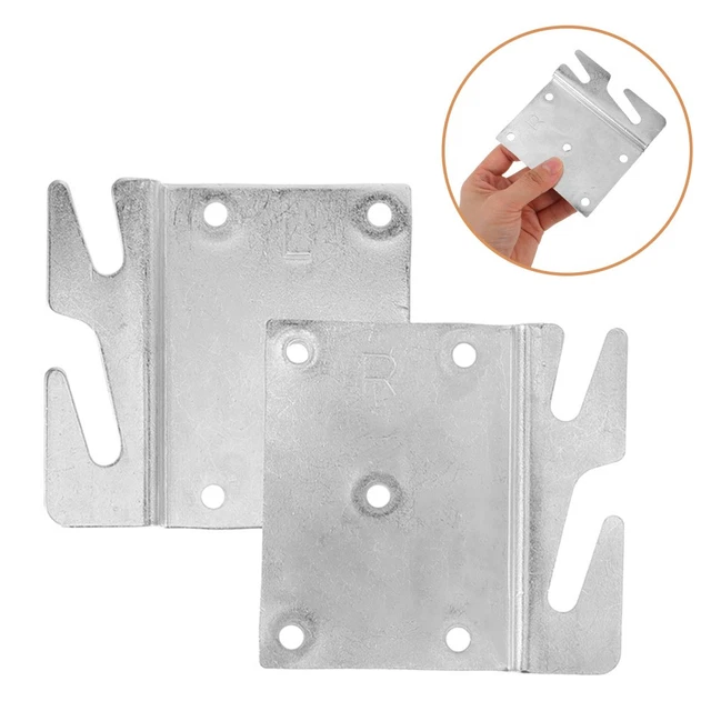 4PCS BED FRAME Brackets - Wood Bed Rail Hook Plates Heavy Duty ...