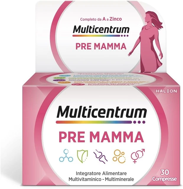 PRE-MAMMA INTEGRATORE ALIMENTARE Multivitaminico Completo Con Acido ...