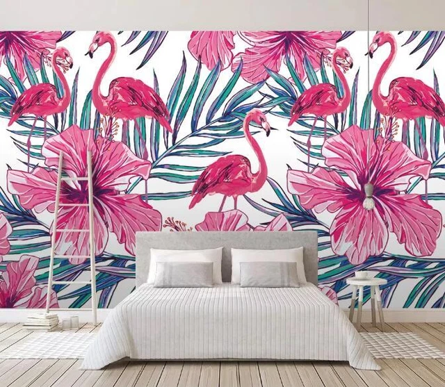 3D FLOWER FLAMINGO 2775 Wallpaper Mural Paper Wall Print Indoor Murals ...