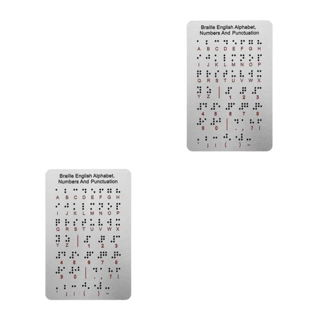 2PCS BRAILLE ALPHABET Board With Raised Dots Numbers Punctuation ...