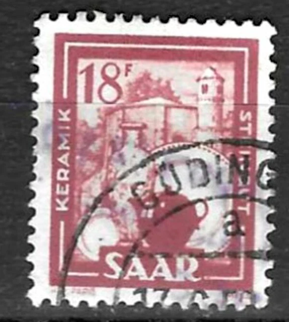 STAMPS GERMANY SAAR French Occupation 1949 18f red used SG274 £2.80 ...