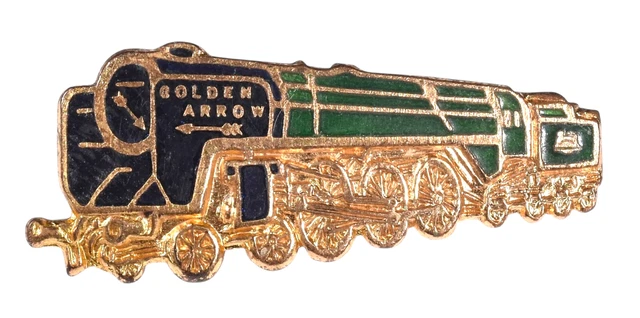 VINTAGE OLD HW Miller 'Golden Arrow' Locomotive Engine Train Enamel ...