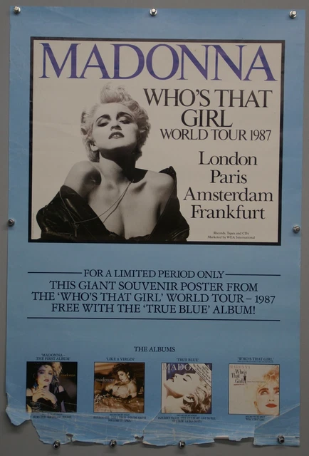Madonna Affiche Original Wea Promo Whos That Girl 1987 Eur 106 13