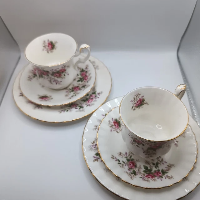 VINTAGE ROYAL ALBERT Lavender Rose Bone China Tea Trio - Cup Saucer Plate Pair £20.00 - PicClick UK