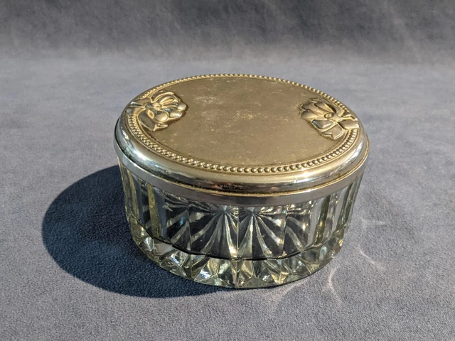 VINTAGE VANITY TRINKET Or Powder Glass Box With Mirror (PL131) $8.00 ...