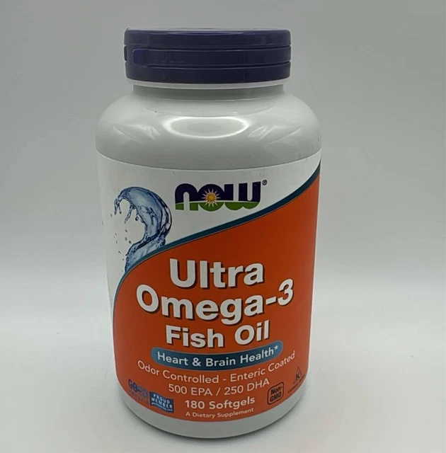 NOW FOODS ULTRA Omega-3 500 EPA 2 Ultra Omega-3 500 EPA 250 DHA 180 Softgels £34.99 - PicClick UK