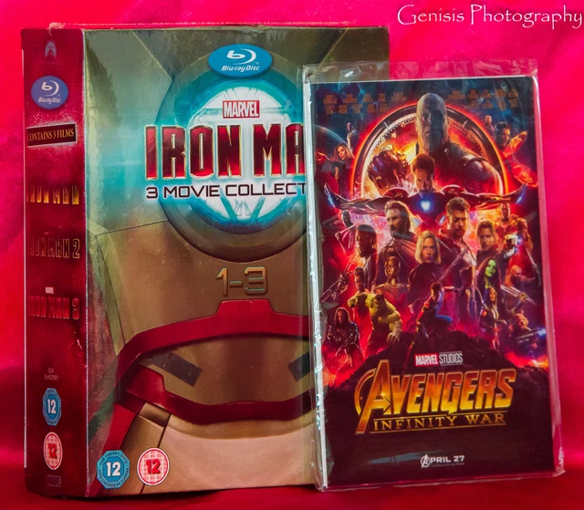 IRON MAN TRILOGY 3 Movie Collection Blu-Ray Box Set + Marvel Art Cards ...