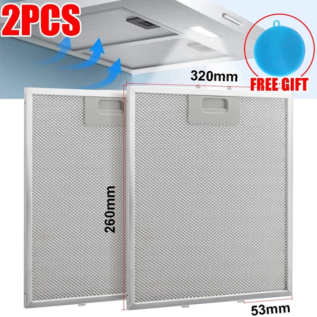 COOKER HOOD FILTERS Metal Mesh Extractor Vent Filter 320 x 260 mm x 2 ...