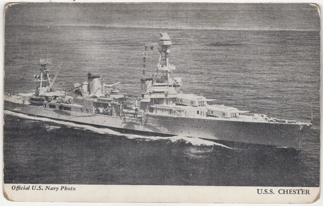 USS CHESTER - Cruiser - an official US Navy printed photograph - 1940s ...