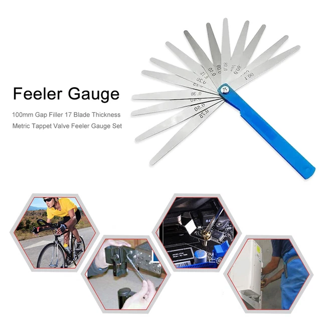 100MM 17 BLADE Thickness Metric Gap Filler Feeler Gauge Set Ranging 0.02 to 1.00 £5.79 - PicClick UK