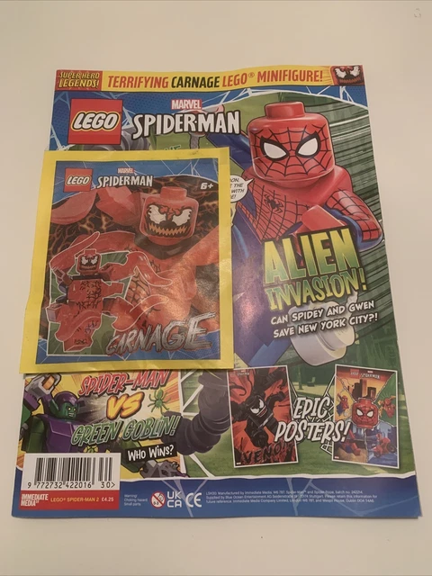 LEGO SUPERHERO LEGENDS magazine Spider-Man #2 2022 + Carnage MiniFigure ...
