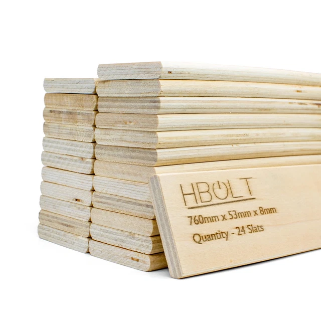 H-BOLT PREMIUM KING Size Bed Complete Set – 24 Slats (760mm), Natural ...
