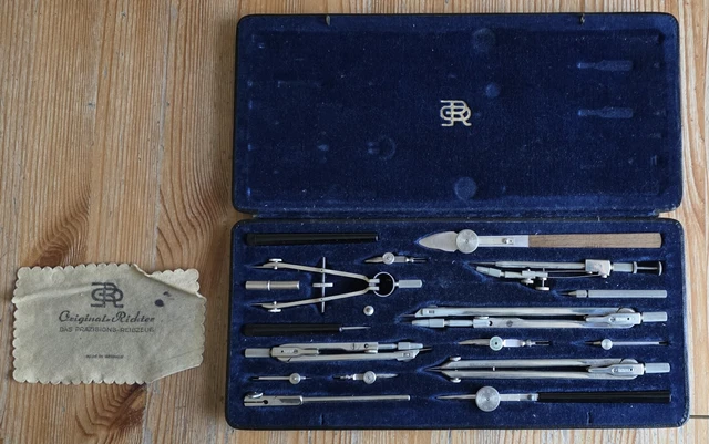 ANTIK ZIRKELKASTEN E.O. RICHTER & Co. Präcision Kopernikus IX Reißzeug ...