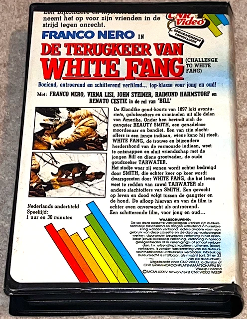 LUCIO FULCI CHALLENGE TO WHITE FANG Franco Nero DUTCH VHS Italian ...