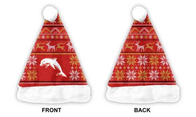 REDCLIFFE DOLPHINS NRL Rugby League Christmas Xmas Santa Hat Christmas ...