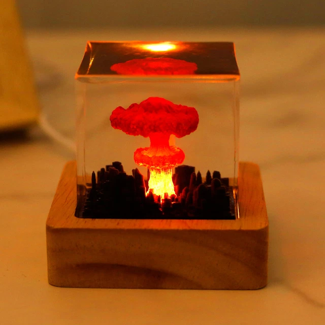 MUSHROOM CLOUD NUCLEAR Explosion Resin Flameless Lamp 3D Night Light ...