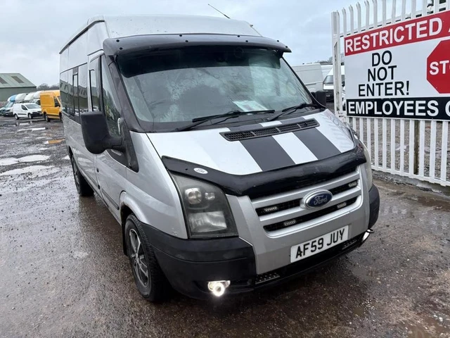 59 PLATE FORD Transit 2.2L Tdci 140 Silver 9 Seater Minibus 12 Nonths ...