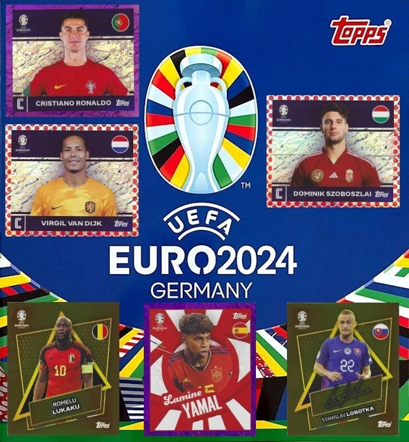TOPPS EURO 2024 Germany Stickers - (Star Players - Euro border + Purple ...