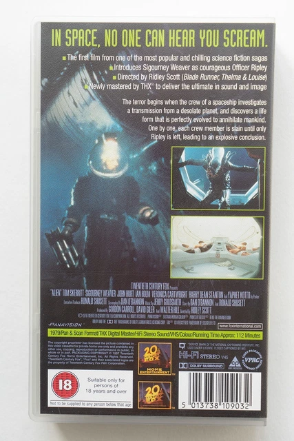 ALIEN. CLASSIC SCI Fi Horror. PAL VHS Cert 18 £8.75 - PicClick UK
