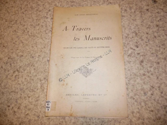 1903.ETUDE CADENCE DES traits du 8e mode.Chant grégorien.Mocquereau EUR ...