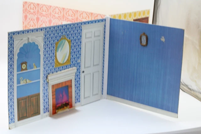 VINTAGE SINDY DOLL House Cardboard Room Scene & Accessories Bundle ...